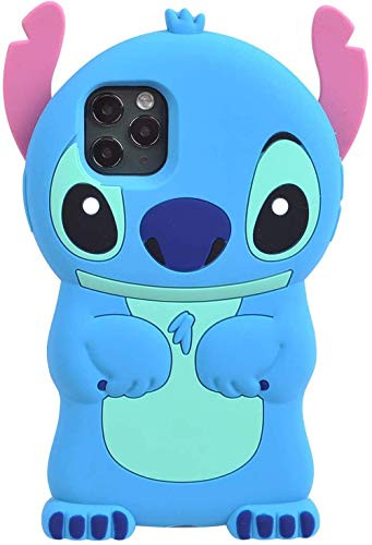 iPhone 11 Blue Stitch Case Silicone 3D Cartoon Animal Gel Cover-Kids ...