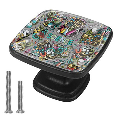Round Cabinet Hardware Knob -4 Pack- - Hand Drawn Doodle Cartoon Set of ...