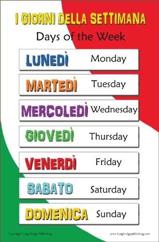 Long Bridge Publishing Italian Language Poster - Days of The Week ...