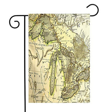 Pansyhome Welcome Garden Flag Vertical Early Antique Map Us Carte Great ...