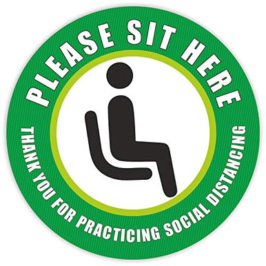Please Sit Here Social Distancing Stickers - -Pack of 24- 6inch Large ...