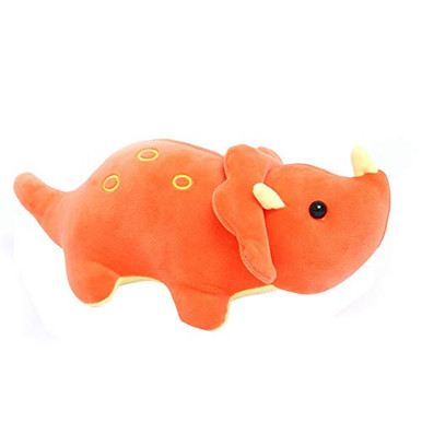 Orange Triceratops Plush Toy- Stuffed Animal- Room Decoration- 8 Inch ...