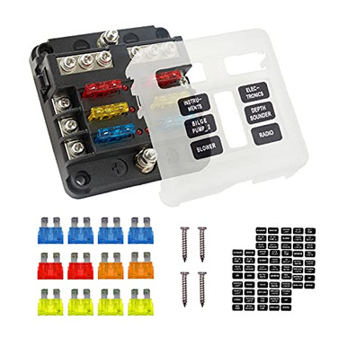 6-Way Fuse Block-Terminal Block with LED Indicator- 12V Junction Block ...