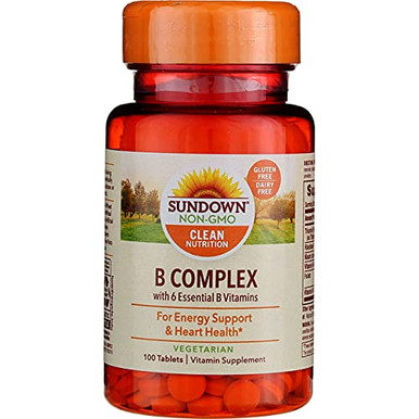 Sundown Naturals B Complex Energy Support- 100 Tablets Each -Value Pack ...