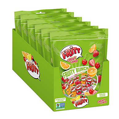 Fritt Chewy Candy Fruity Bunch Flavor Pouch -Strawberry/Cherry/Orange ...