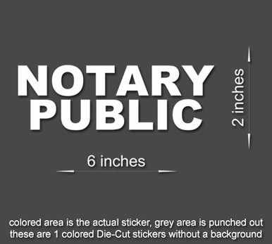 4x NOTARY PUBLIC Sticker Office Business Vinyl Decal Door Window Sign ...