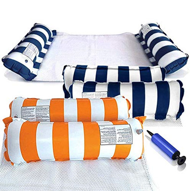Inflatable Pool Floats Water Hammock for Adults 2 Pack-Navyblue and ...