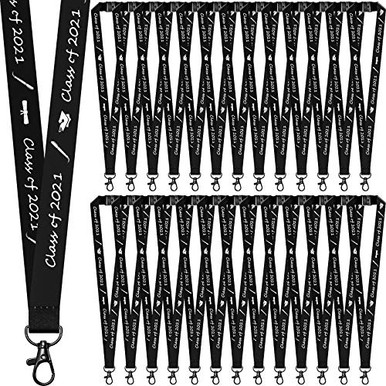 30 Pieces Class of 2021 Lanyard Keychain with Safety Breakaway Clasp ...