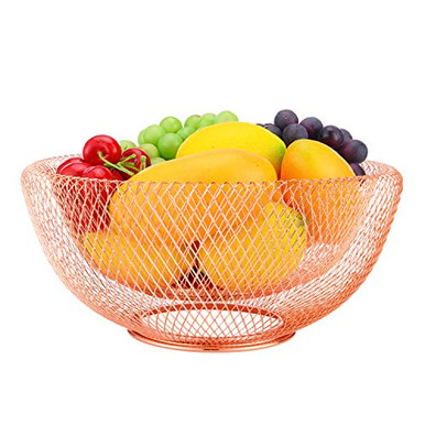 IBERG Mesh Fruit Bowl Decorative Fruit Basket Holder for Kitchen ...