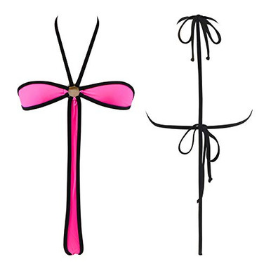 SHERRYLO G String Monokini Micro Bikini Exotic Black Pink Sexy Mini ...