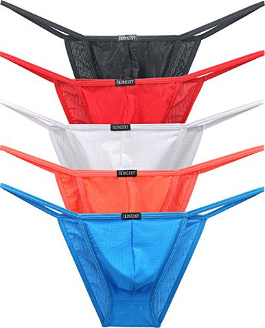 iKingsky Men's High-leg Opening Bikini Underwear Sexy Brazilian Back ...