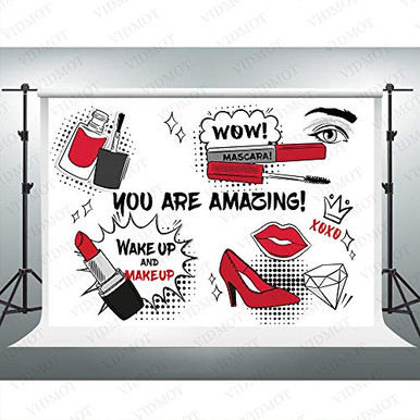 Make Up Backdrop for Ladies 7x5ft Lipstick and Nail Polish Red High ...