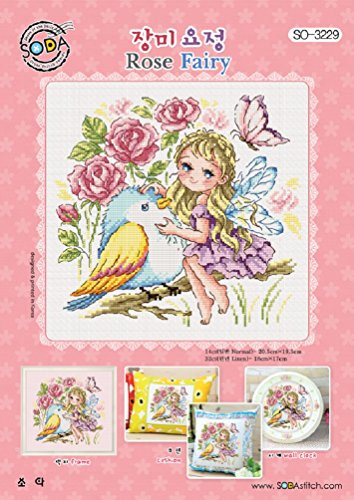 SO-3229 Rose Fairy- SODA Cross Stitch Pattern Leaflet- Authentic Korean ...