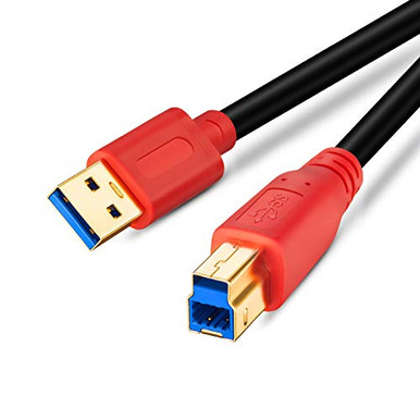 USB 3.0 Cable A Male to B Male 20Ft- Tan QY Type A to B Male Compatible ...
