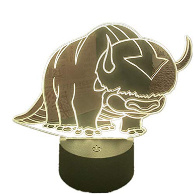 Acrylic LED Night Lamp Anime Avatar The Last Airbender Appa Figure 3D ...