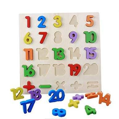 FLORMOON Wooden Number Puzzle for Kids 1-20 Number Early Education ...