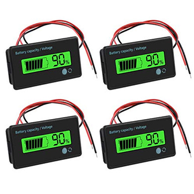 4pcs DC 12V 24V 36V 48V 72V Battery Meter with Alarm- Battery Capacity ...