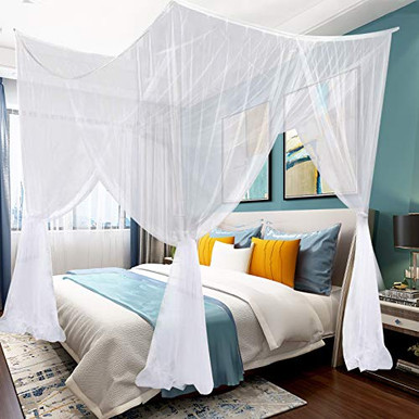 King Canopy Bed Curtains 4 Corner Post Queen Canopy Bed Decor Frame Bed ...