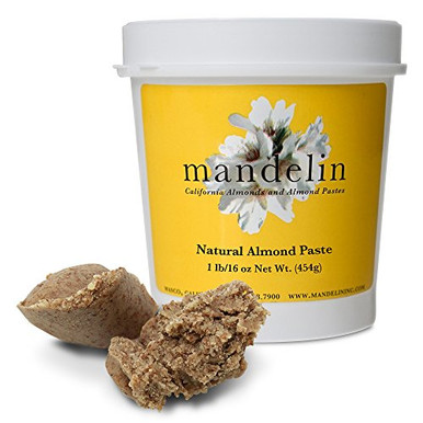 Mandelin Natural Almond Paste -1 lb/16 oz-- 50 percent Almonds- 50 ...