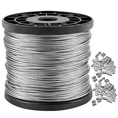 ZEONHEI 400 Feet 1/16 Inch Wire Rope- 368 Lbs Breaking Strength 304 ...