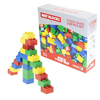 Best Blocks Big Blocks Set - Classic Colors- 108 Pieces Set - Large ...