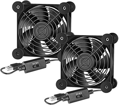 Simple Deluxe 2-Pack 80mm Quiet USB Fan with Multi-Speed Controller ...