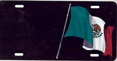 Advanced Graphics Mexican Flag Offset on Black License Plate Free ...