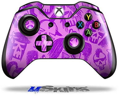 Skull Sketches Purple - Decal Style Skin fits Original Microsoft XBOX ...