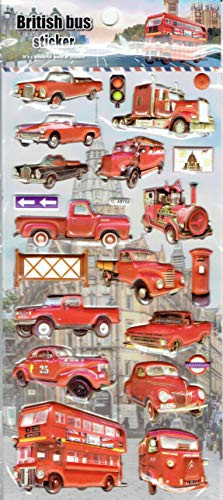 3D Britain Telephone Box Biplane Bus red Cars Vintage Cars Colorful ...