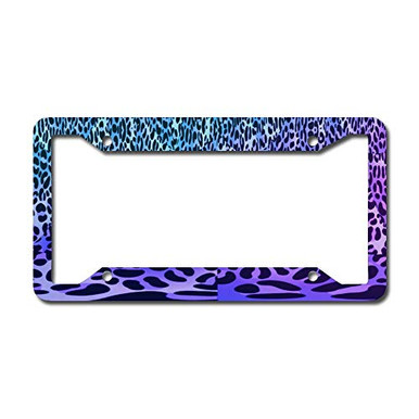 License Plate Frame- Ombre Purple Animal Print Leopard Car Licenses ...