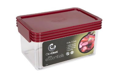 Click Clack Basics Storage Containers, 1 Quart Airtight Container, Red ...