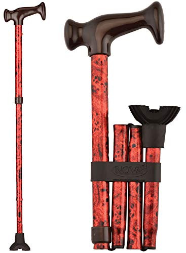 NOVA Folding Cane- Walking Cane with Quad Tip- Foldable and Adjustable ...