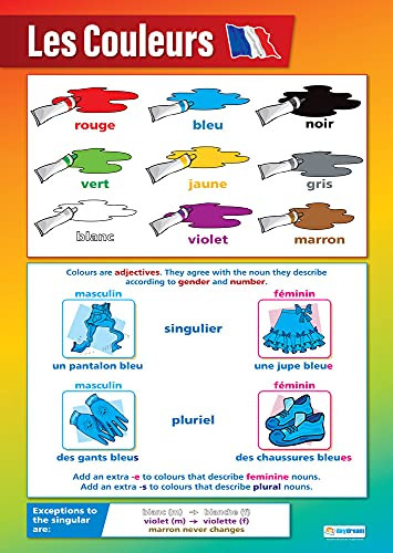 Les Couleurs | Language Learning Posters | Laminated Gloss Paper ...
