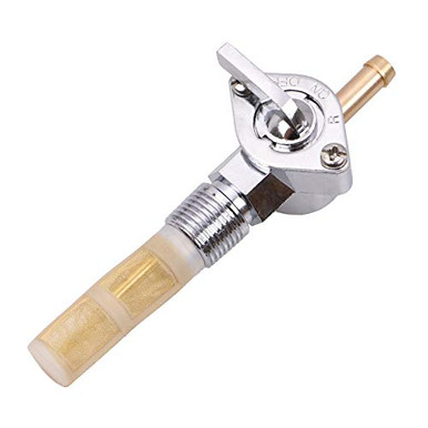 XMMT Chrome Motorcycle 3/8inch NPT Filtered Mini Petcock Straight Hose ...