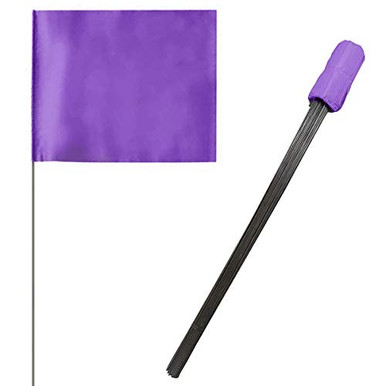 100 Pack Marking Flags 4-Inch by 5-Inch Stake Flags with 16-Inch Wire ...