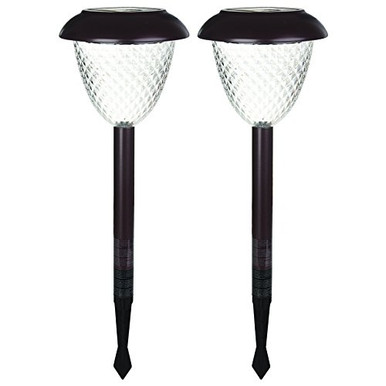 Portfolio 2-Pack 8X Brighter -9.6-Lumen- Pearl Metallic Bronze Solar Integrated LED Path Light ...