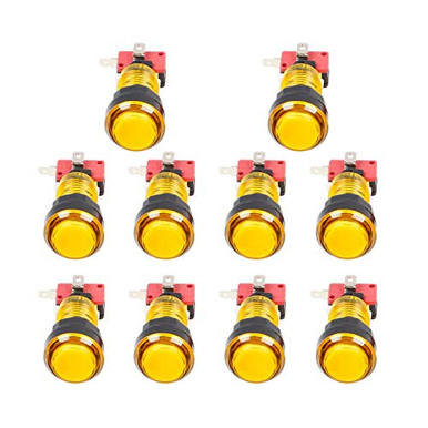 EG STARTS Arcade Buttons 30mm 12V LED lit Arcade Push Button Switch ...