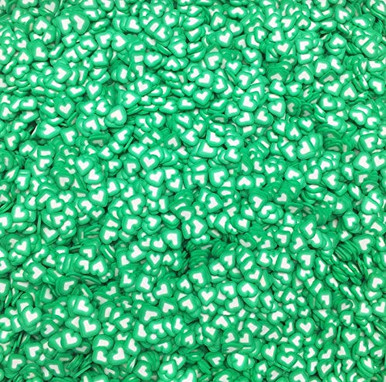 30 Gram Bag FLET Gradient Grass Green Polymer Clay Heart Sprinkles- Non ...