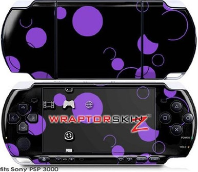 Sony PSP 3000 Decal Style Skin - Lots of Dots Purple on Black ...