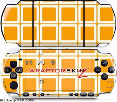 Sony PSP 3000 Decal Style Skin - Squared Orange - Warehousesoverstock