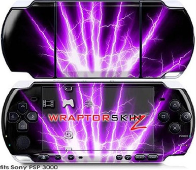 Sony PSP 3000 Decal Style Skin - Lightning Purple -OEM Packaging ...