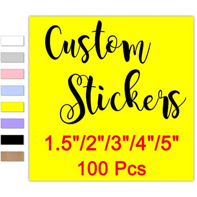 100 Custom Square Stickers-2inchx2inch Personalized Stickers with Text ...