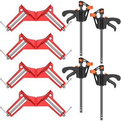 8 Pieces 90 Degree Right Angle Clamp Quick Grip Clamps Set Including 4 ...