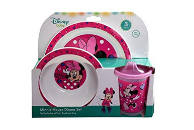 Minnie Mouse Dinner Set Box with Plate- Bowl- and Spill-Free Training ...