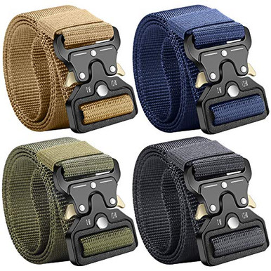 Clobri Tactical Belt- 4 Pack Military Style Belts for Men- 49inchx1 ...