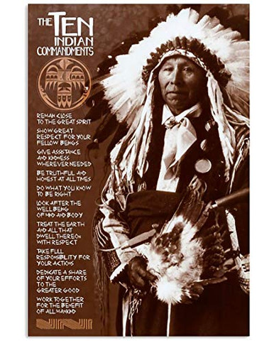 Native American Poster Image Indian Patriarchs 10 Indian Commandments ...