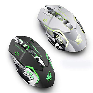 Rechargeable Silent X8 Wireless Mouse- LED Light Backlit Ergonomic ...