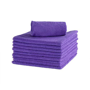 Clean Tek Purple Microfiber Cleaning Cloth - 16inch x 16inch - 10 count ...
