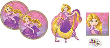 Amsc Rapunzel Princess Decoration Party Bundle- Round Lunch Plates ...