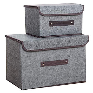 Foldable Storage Bins Set 2 Pack Storage Boxes with Cubes Lids and ...